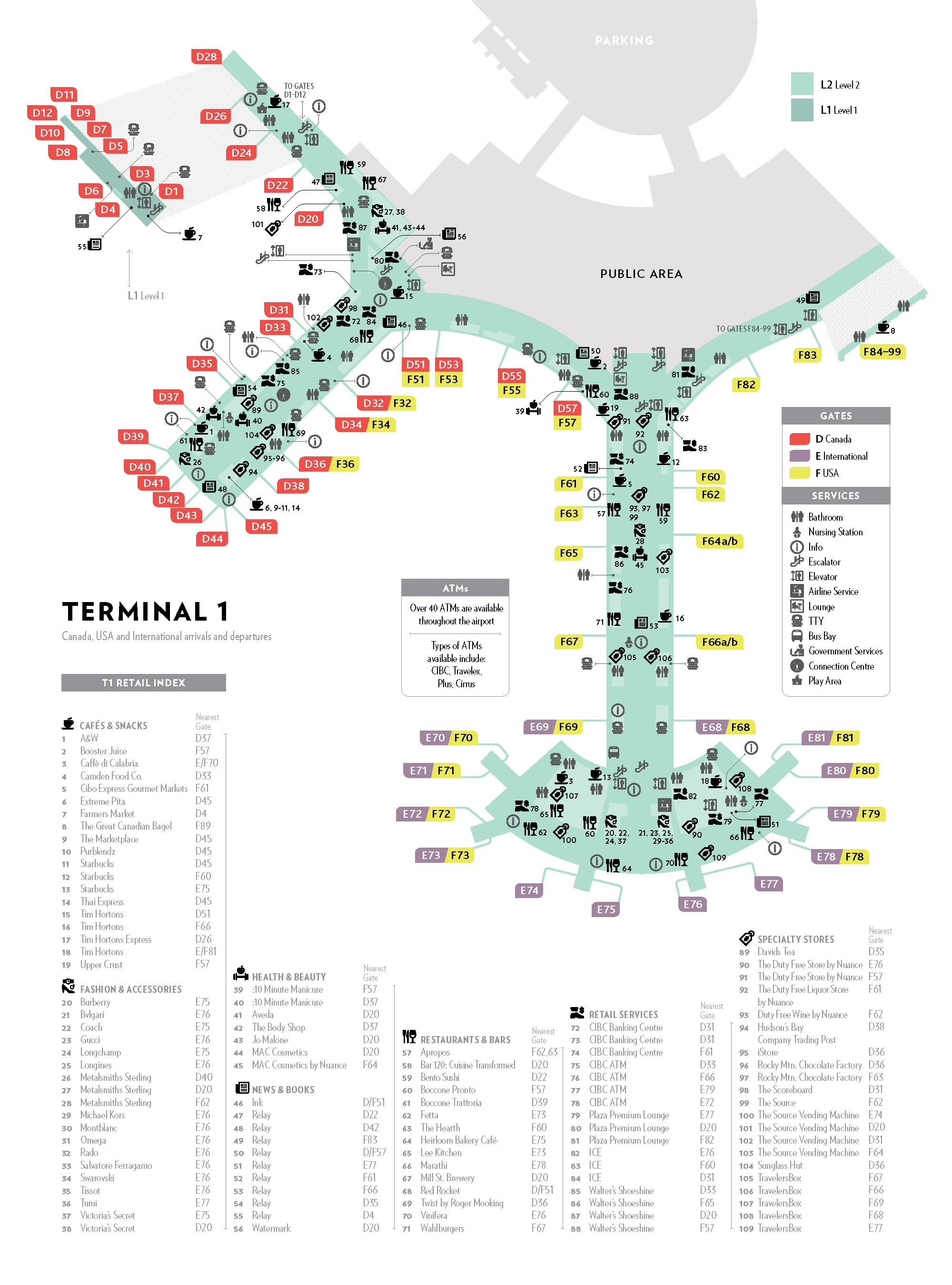 Yul终端1的地图-地图yul终端1的地图(加拿大)